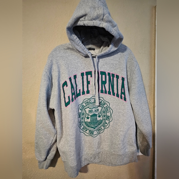 Zara | Tops | Zara Cali Hoodie Bell Air California Color Gray Womens ...
